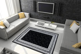 Kusový koberec Gloss 2813 87 greek black/grey, 280x370, čiernobiela, chodba / predsieň, Dywany Łuszczów