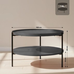 Konferenční stolek Corbitan 80 cm - šedá