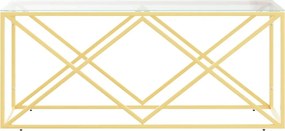vidaXL Konferenční stolek 110 x 45 x 45 cm nerezová ocel a sklo [349962] Barva: Zlatá a černá
