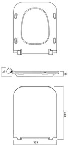 Cersanit Crea WC sedátko hranaté duroplast/antibakteriální, bílá, K98-0178