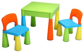 Dětská sada stoleček a dvě židličky NEW BABY multi color Multicolor