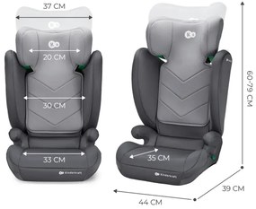 KINDERKRAFT - Autosedačka I-SPARK i-Size (100-150 cm) šedá