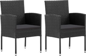 vidaXL Zahradní židle 2 ks polyratan [46408] Barva: Černobílý