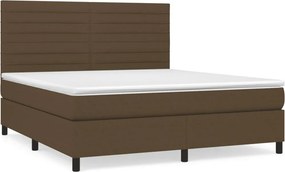 Box spring postel s matrací tmavě hnědá 160x200 cm textil 3141868