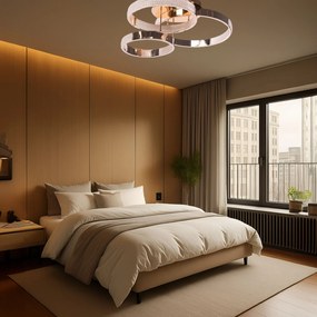 Toolight Toolight, LED krystalové stropní svítidlo s dálkovým ovládáním 42W, G003-C, zlatá lesklá, OSW-09744