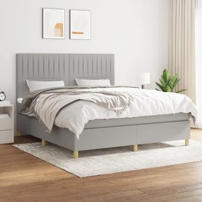 Box spring postel s matrací světle šedá 160 x 200 cm textil 3142505