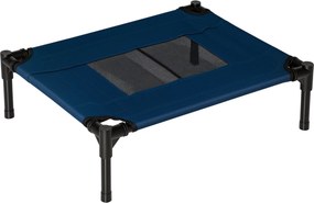 PawHut Přenosná Vysoká Postel pro Psy a Kočky s Prodyšnou Síťovinou a Oxfordskou Tkaninou pro Interiér a Exteriér 61x46x18 cm Modrá | Aosom