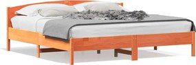 vidaXL Rám postele s čelem voskově 180x200 cm masivní borovice [3216191] Barva: Hnědá