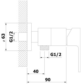 Bruckner, SIEGER nástěnná sprchová baterie, chrom, 914.011.1