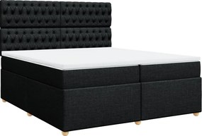 Box spring postel s matrací černá 200x200 cm textil 3291396