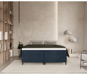 Tmavě modrá boxspring postel s úložným prostorem 160x200 cm Araya – Maison de Rêve