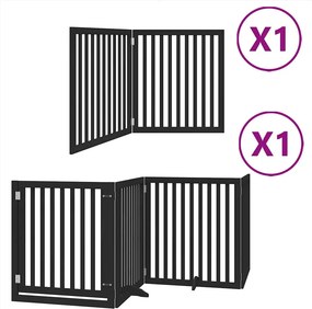 Zábrana pro psy s dvířky skládací 6 panelů černá 480 cm topol 3155685