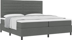 Postel s boxspringem s matrací Tmavě šedá 200 x 200 cm textil 3339337
