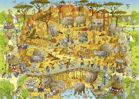 Puzzle heye puzzle šílená zoo: africká expozice 1000 dílků