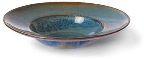 HK living Keramický talíř na těstoviny Rustic Blue 28,5 cm, modrá barva, keramika