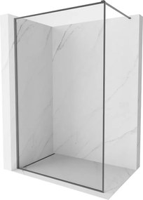 Mexen, Mexen Kioto-F sprchová stěna s rámem 60 x 202 cm, průhledná 8 mm, pistolový kov - 800-060-104-95-00