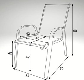 Vikio Stohovatelná zahradní židle šedá TK2060S
