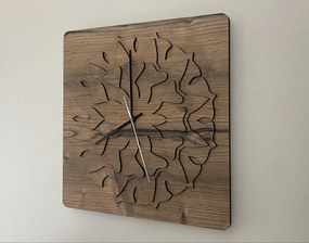"Mandala" Dřevěné hodiny 40x40 cm provedení povrchu: černá s patinou
