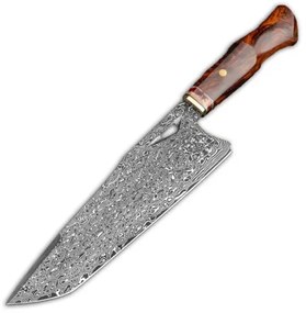 KnifeBoss kuchařský damaškový nůž Master Chef 8.5 (220 mm) Ironwood