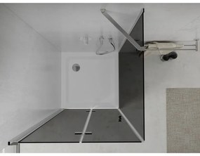 Mexen Lima, sprchový kout se skládacími dveřmi 100 (dveře) x 100 (stěna) cm, 6mm šedé sklo, chromový profil + slim sprchová vanička bílá + chromový sifon, 856-100-100-01-40-4010