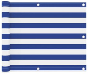 Balkónová zástěna bílo-modrá 75 x 400 cm oxfordská látka - Default Title