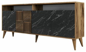 Skříňka Milan 2 Walnut and Black Marble