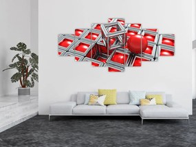 Obraz - 3D metalická abstrakce (210x100 cm)