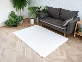 TZ Bílý obdélníkový koberec 3D Rabbit Rozměr: 80x150 cm