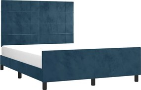 Rám postele bez matrace tmavě modrý 140x200 cm samet 3125761