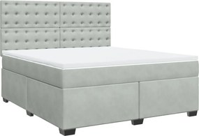 Box spring postel s matrací světle šedá 180x200 cm samet 3290990