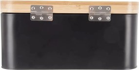 Orion Chlebník BLACK,  plech/bambus,  30 x 19,5 x 14,5 cm