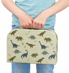 A Little Lovely Company Dětský kufřík Dinosaurs Větší, šedá barva, papír