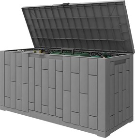 Outsunny Zahradní úložný box 227,4 l, šedý dekor dřeva