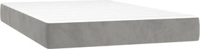 Box spring postel s matrací a LED světle šedá 120x200 cm samet 3136173