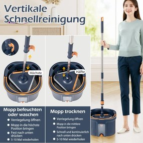 Costway Systém mopu a kbelíku s funkcí separace a ždímání odpadní vody a 360°