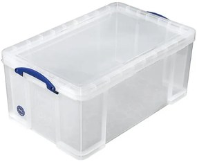 Plastový úložný REALLY USEFUL box transparentní 64l s víkem