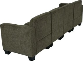 Modulární 4místná rozkládací pohovka Lyon, látka/textil ~ hnědá