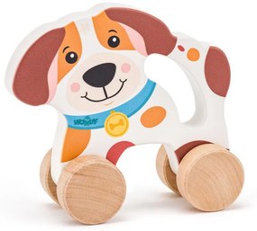 Woody Pes na kolečkách s držadlem