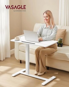 Výškově nastavitelný odkládací stolek Vasagle Elev 80 cm bílý