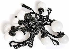 Easy Fix LED party osvětlení, 5 m, venkovní, 10 kouliček, 70 ledově bílých diod, černý kabel, IP67, prodlužovací