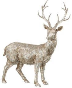 Soška jelena ve zlaté barvě s patinou - 50*19,5*54,5 cm