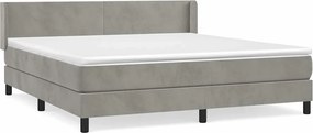Box spring postel s matrací světle šedá 160x200 cm samet 3130847