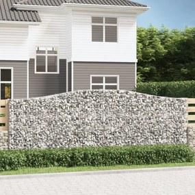 Klenuté gabionové koše 3 ks 400x30x140/160cm pozinkované železo 3145853