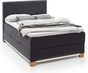 XXXLutz POSTEL BOXSPRING, 140/200 cm, antracitová Xora - Jednolůžkové postele - 000101010801