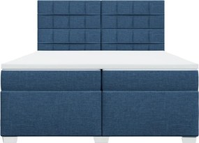 Box spring postel s matrací modrá 200x200 cm textil 3290601