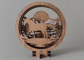 Li-Go "Kůň" lampa 20x22cm provedení povrchu: dub světlý