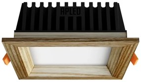 APLED - LED Podhledové SQUARE WOODLINE LED/6W/230V 4000K 12x12 cm jasan masiv