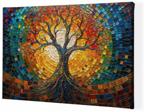 Obraz na plátně - Strom života Mozaika slunečního svitu FeelHappy.cz Velikost obrazu: 40 x 30 cm