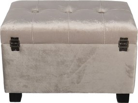 Šedá sametová podnožka Grey - 50*34*33 cm