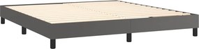 Box spring postel s matrací šedá 180x200 cm umělá kůže 3130797